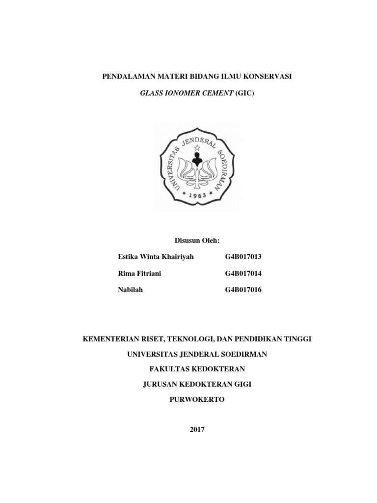 Restorasi GIC (Sifat, Bahan, Indikasi, Aplikasi) | PDF