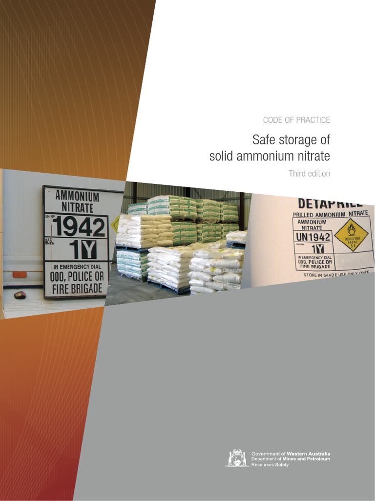 DGS COP StorageSolidAmmoniumNitrate | PDF | Dangerous Goods | Nitric Acid