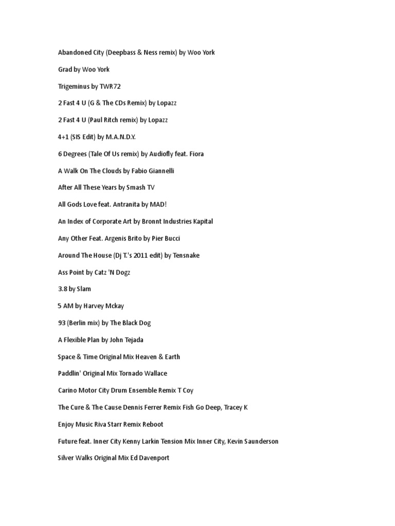 Tracks | PDF | Musicians | American Styles Of Music