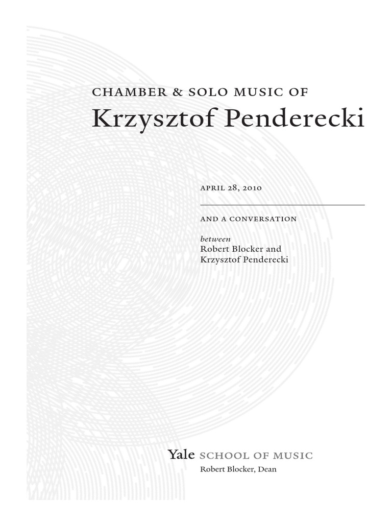 Chamber & Solo Music of Krzysztof Penderecki | PDF | Chamber Music | Orchestras