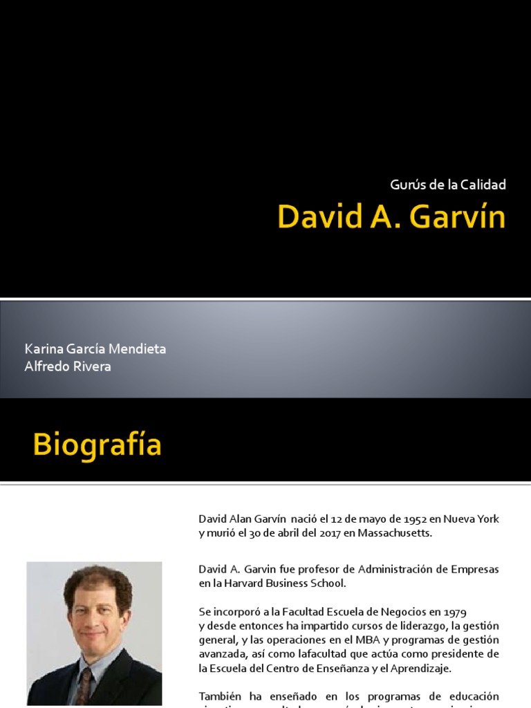 David Alan Garvin | PDF | Ingeniería de confiabilidad | Economias