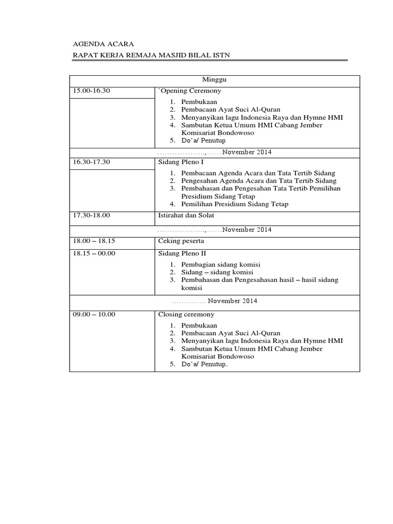 Rapat Kerja HMI Bondowoso | PDF