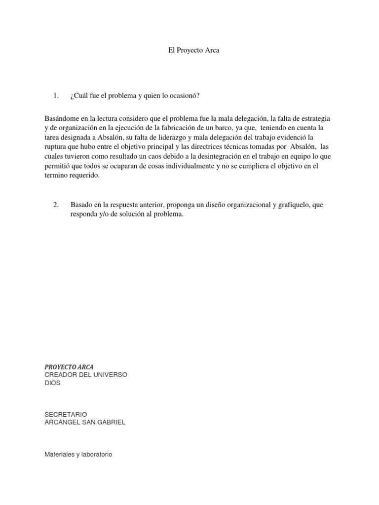 El Proyecto Arca | PDF