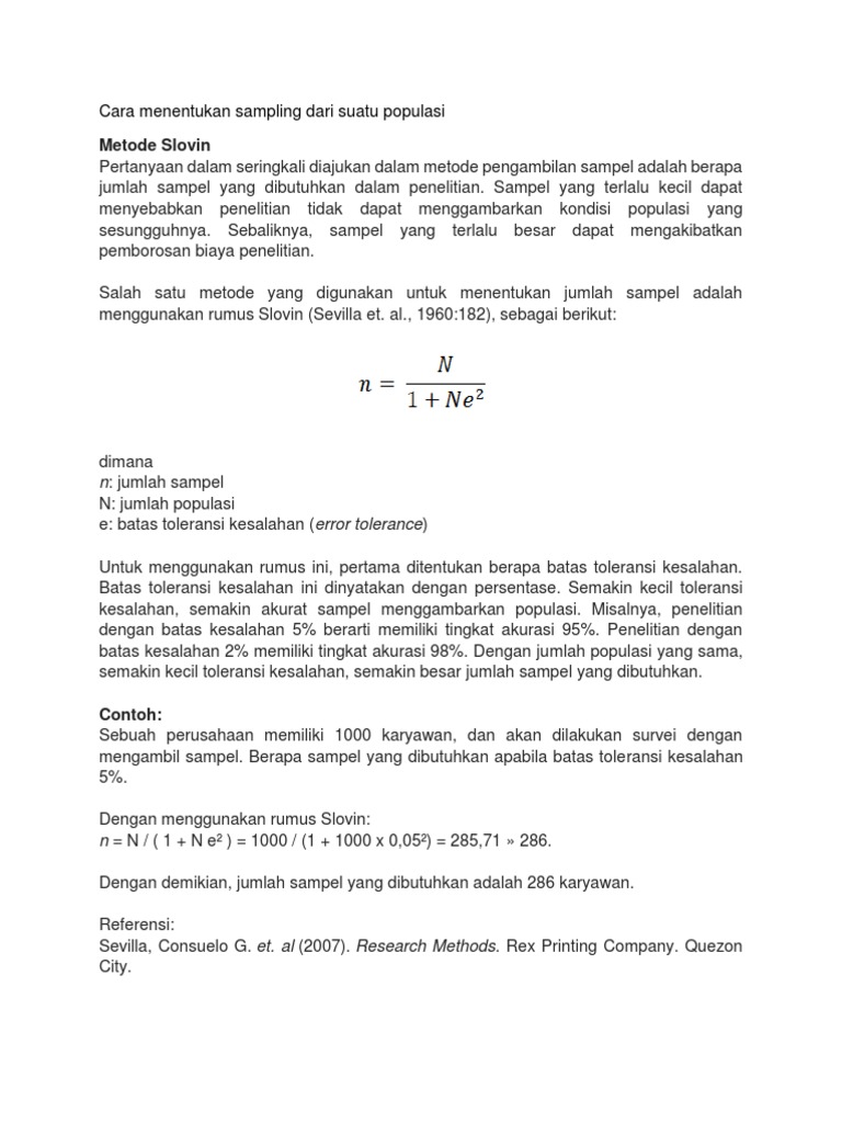 Cara Menentukan Sampling | PDF