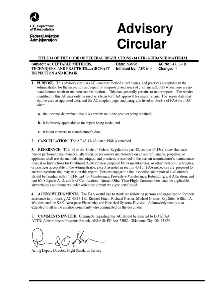 AC 43.13-1B w-chg1 PDF | PDF | Rivet | Welding