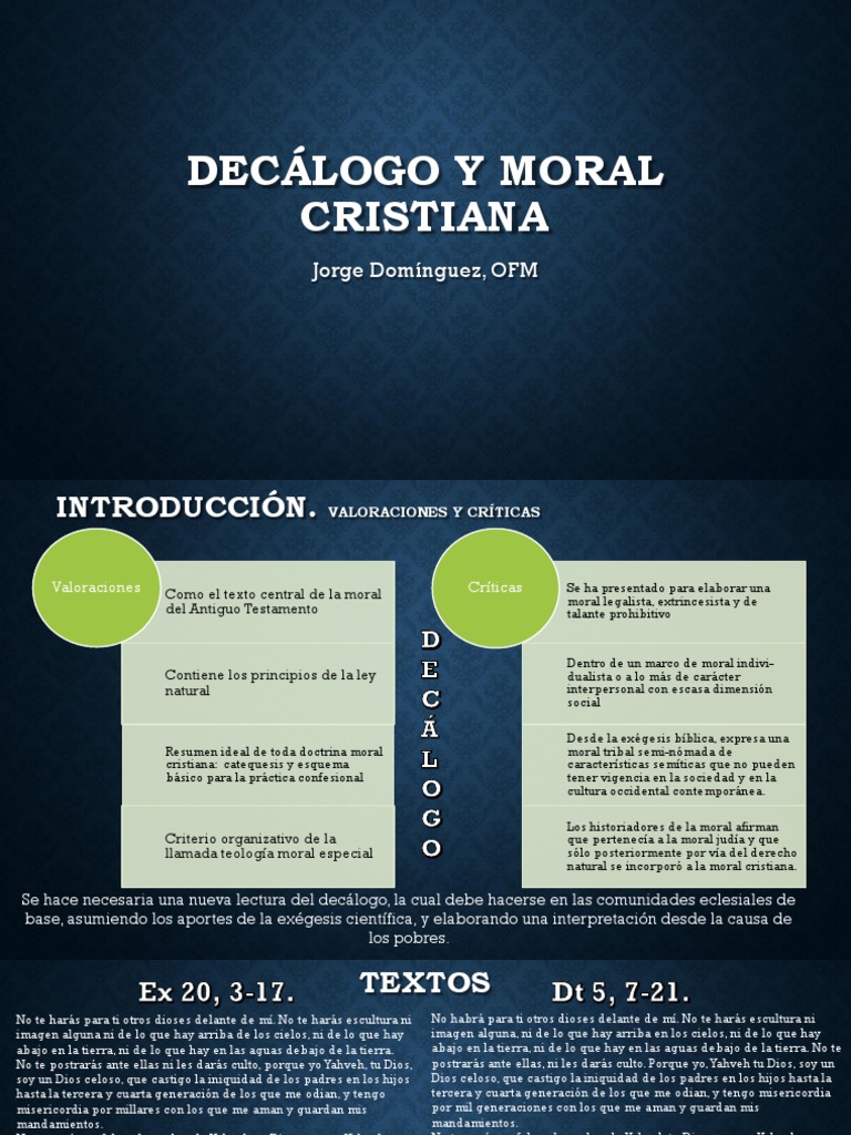 Decálogo y Moral Cristiana | PDF | Diez Mandamientos | Moralidad