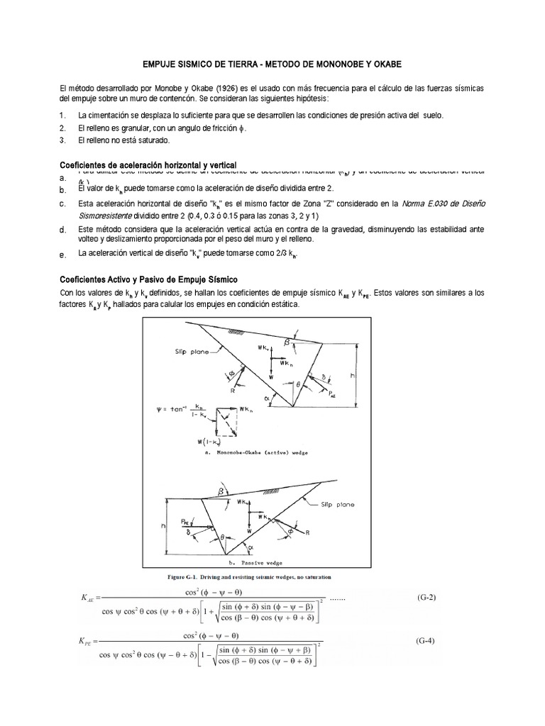 Mononobe & Okabe | PDF | Fricción | Cantidades fisicas