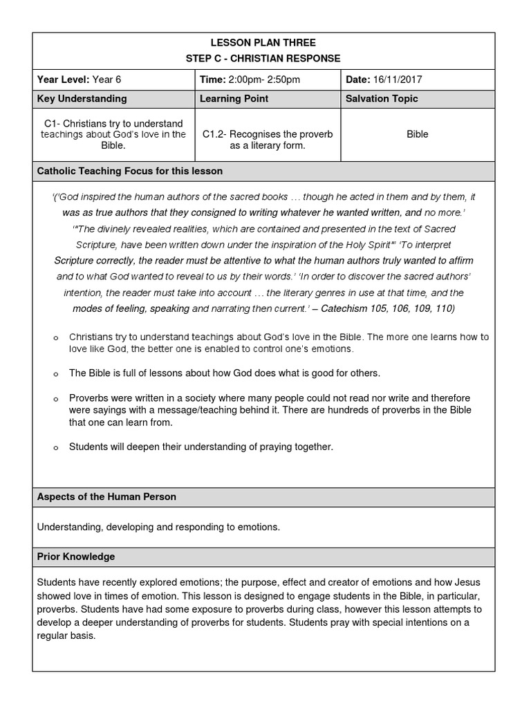 Lesson Plan Three | PDF | Forgiveness | Lord's Prayer