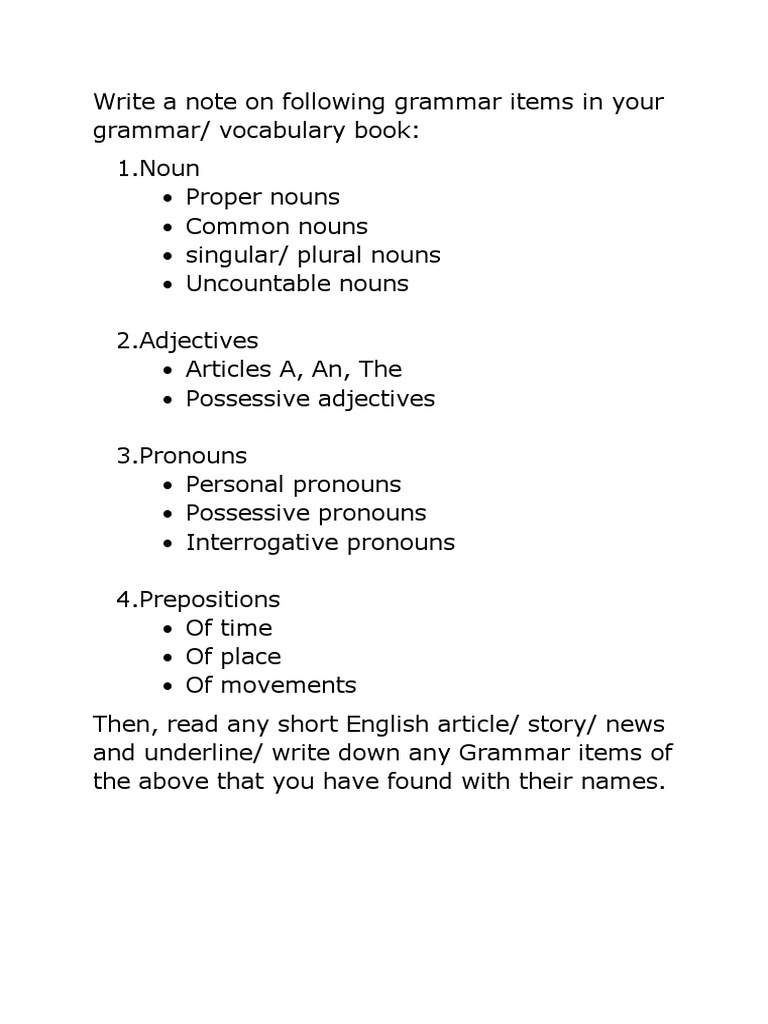 F4 Grammar Note | PDF