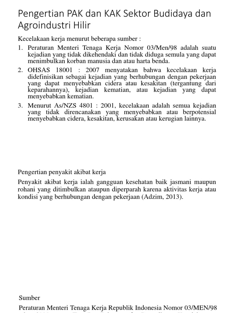 Pengertian PAK Dan KAK Sektor Budidaya Dan Agroindustri | PDF