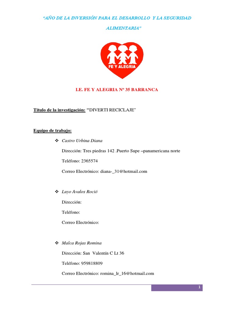 Proyecto de Cta | PDF | Papel | Reciclaje