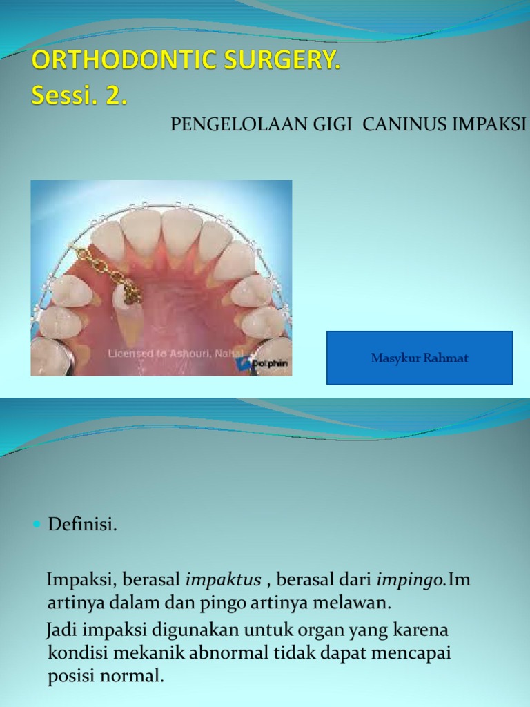 Pengelolaan Impaksi Gigi Caninus | PDF | Sains & Matematika
