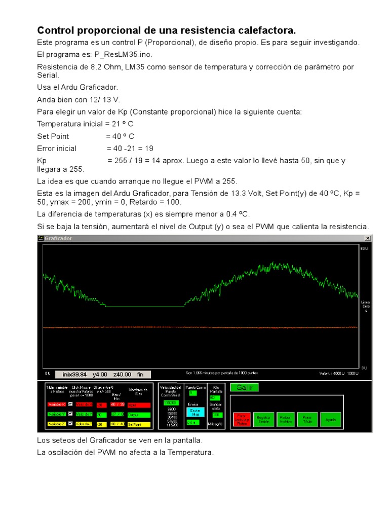 Control Proporcional de Una Resistencia Calefactora | PDF | Cantidades ...