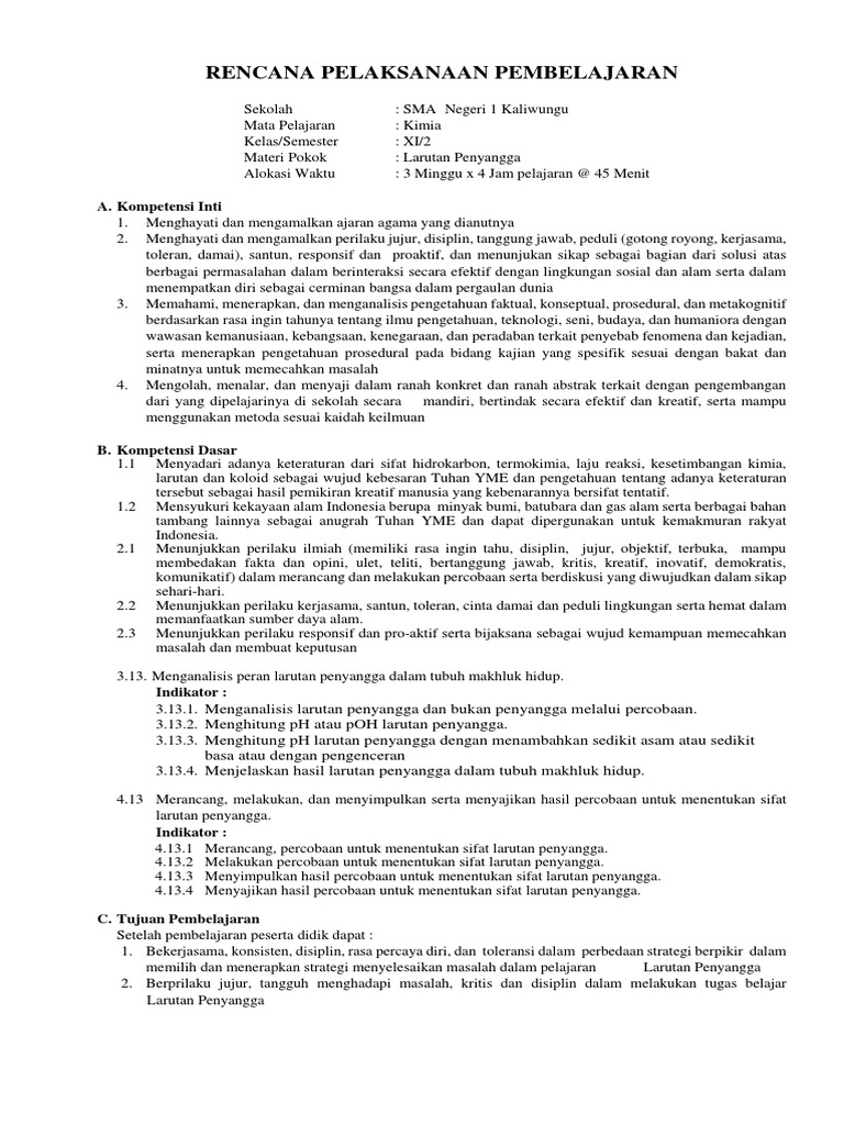 3.13 RPP Larutan Penyangga | PDF