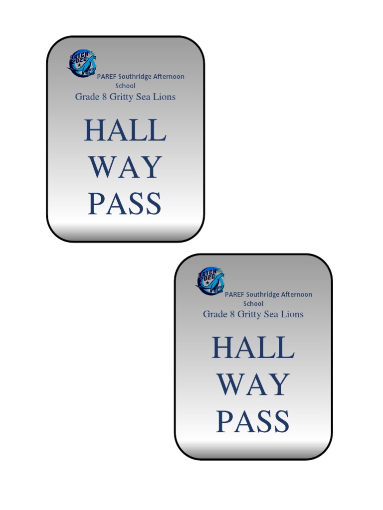 Hall WAY Pass: Grade 8 Gritty Sea Lions | PDF
