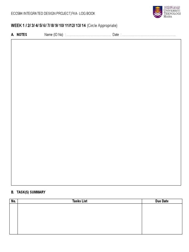 Log Book For Students IDP UiTM | PDF | Communication | Psychological ...