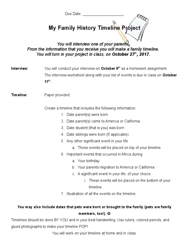 Family History Timeline Project Guide | PDF