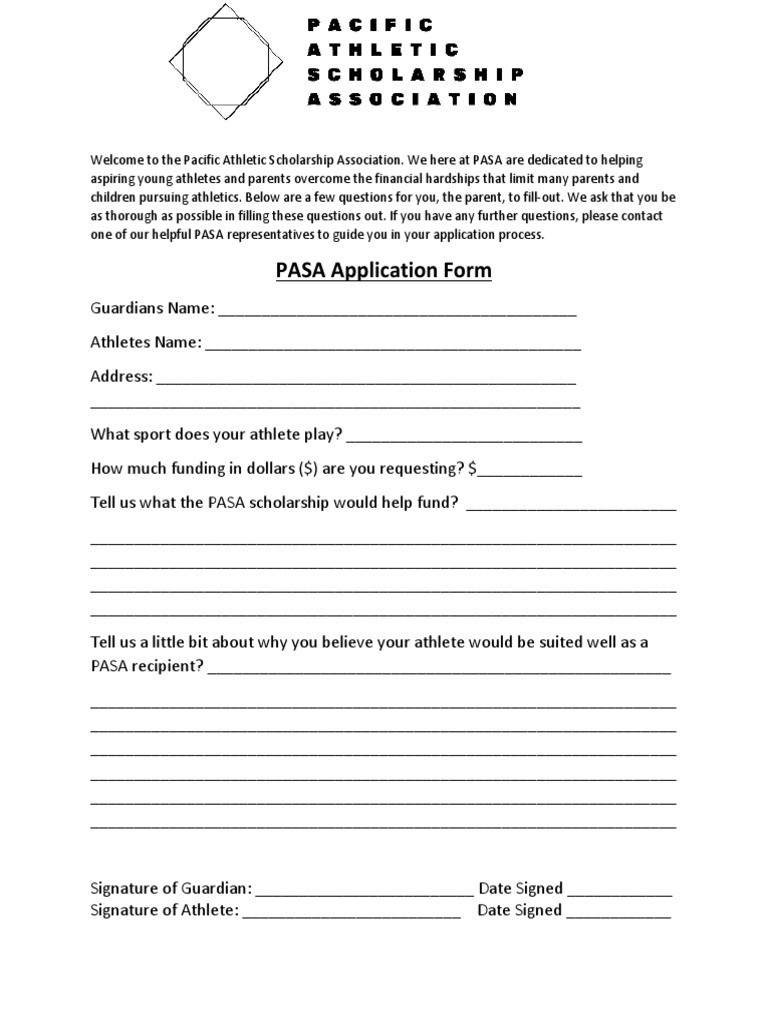 PASA Application Form | PDF