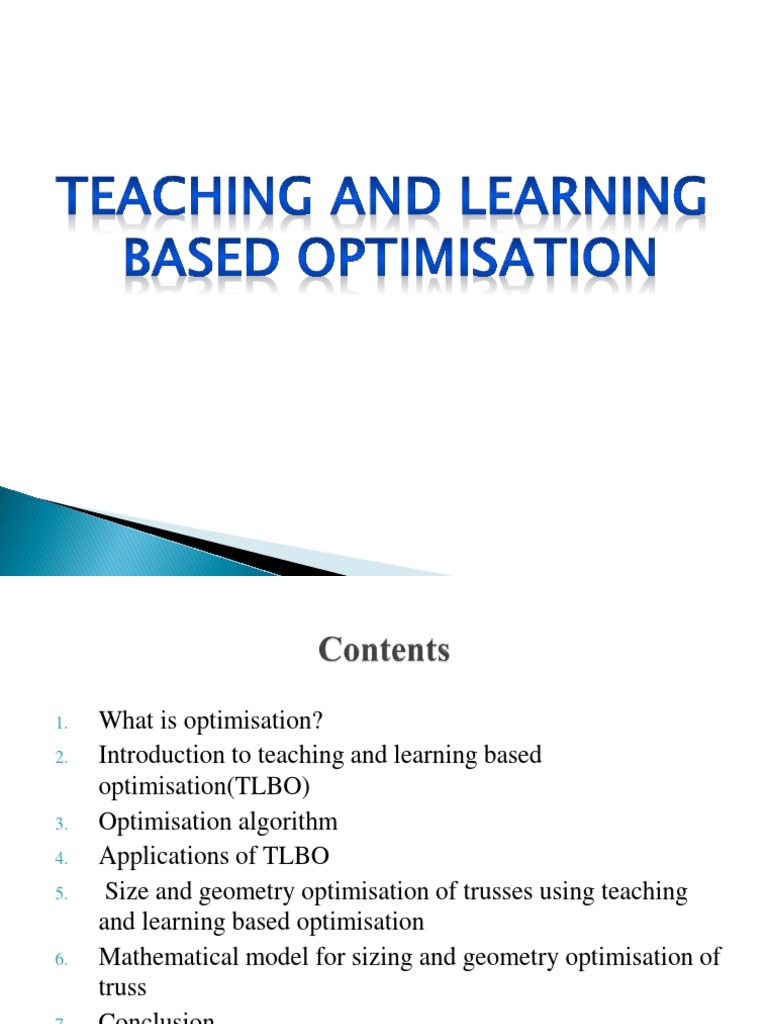 TLBO for Structural Optimization | PDF | Metaheuristic | Mathematical Optimization