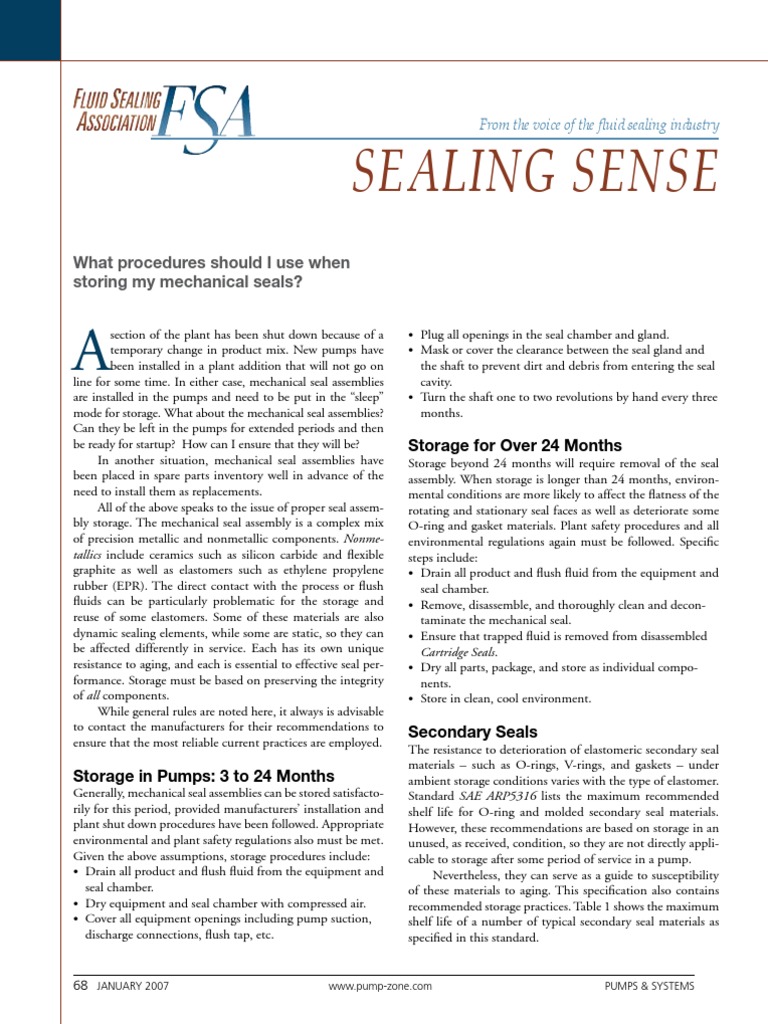 Sealing Sense - Mech Seal Storage | PDF | Materials | Chemistry