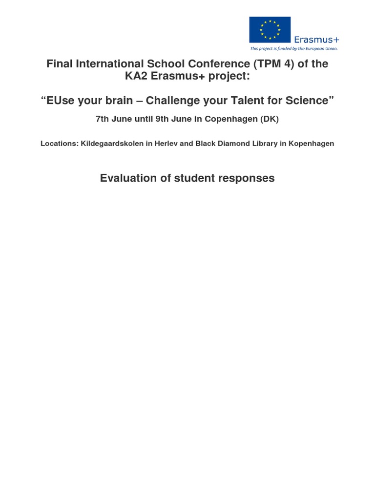 Erasmus Survey Evaluation | PDF | Weighted Arithmetic Mean | Foreign ...