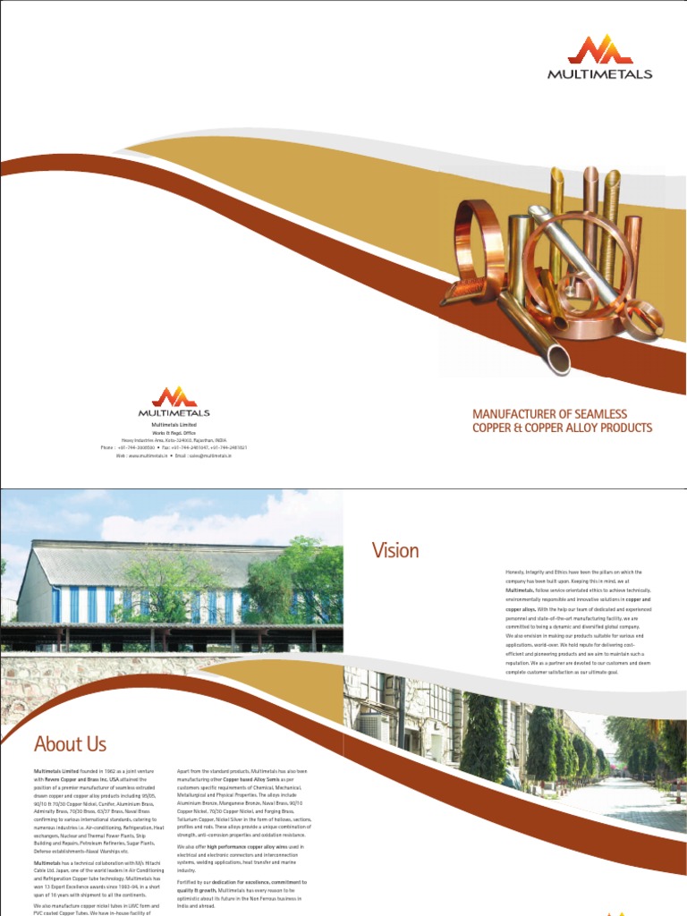 Brochure Cunifer Tubes | PDF | Brass | Heat Exchanger