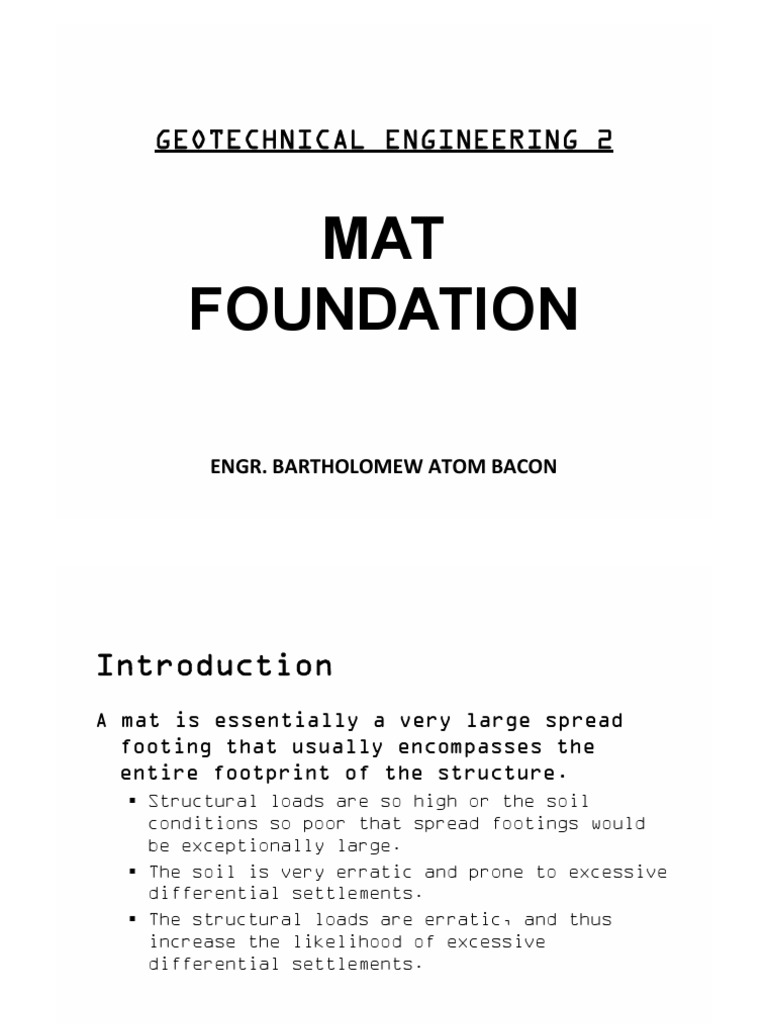 Mat Foundation Handouts | PDF