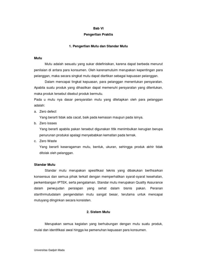 Pengertian Mutu Dan Standar Mutu PDF | PDF