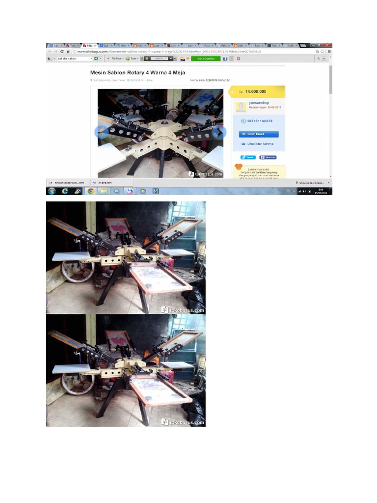 Jual Mesin Sablon Rotary Merk | PDF | Bisnis