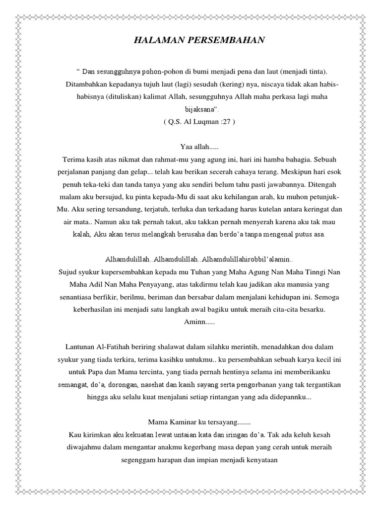 Halaman Persembahan | PDF