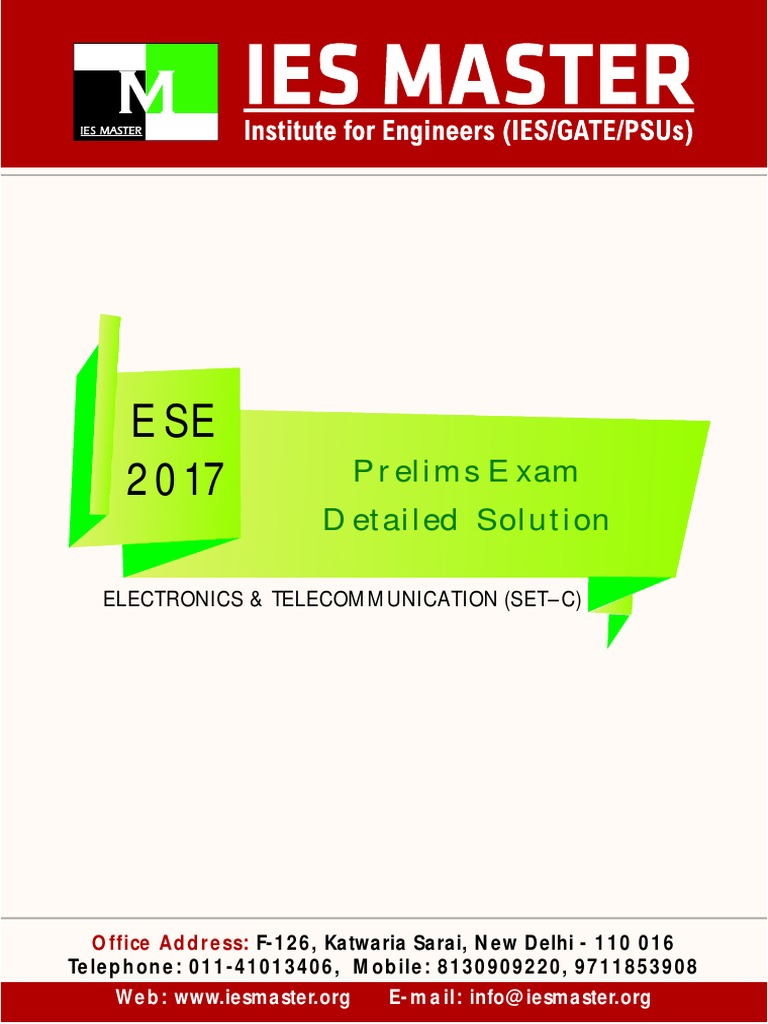 Ese 2017 Prelims Ece Paper Solution | PDF | Superconductivity ...