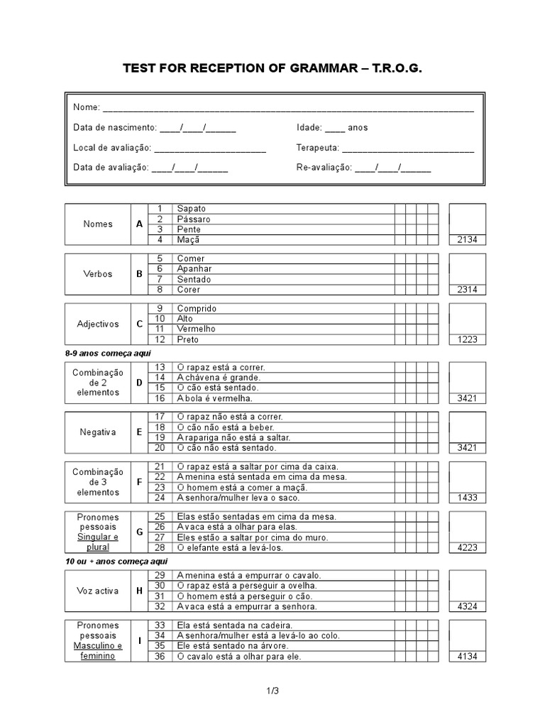 TROG - Folha de Registo | PDF | Idiomas