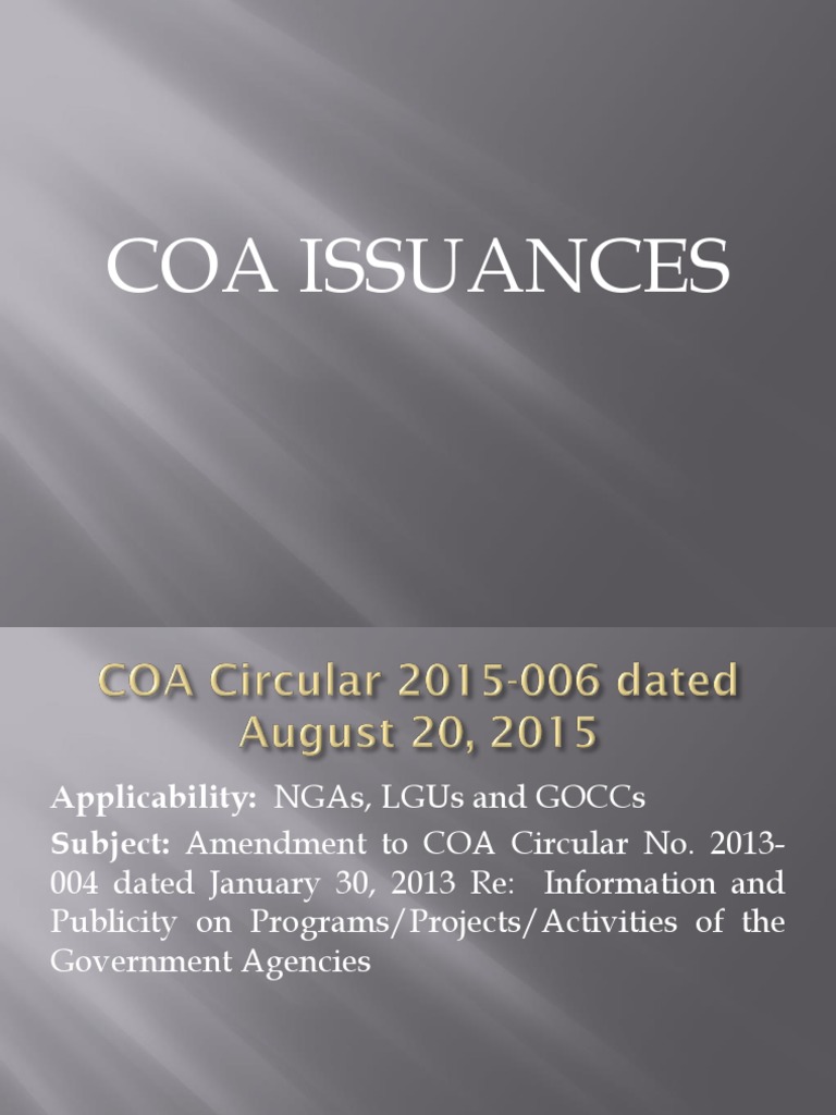 COA Issuances-LGUs | PDF | Perjury | Identity Document