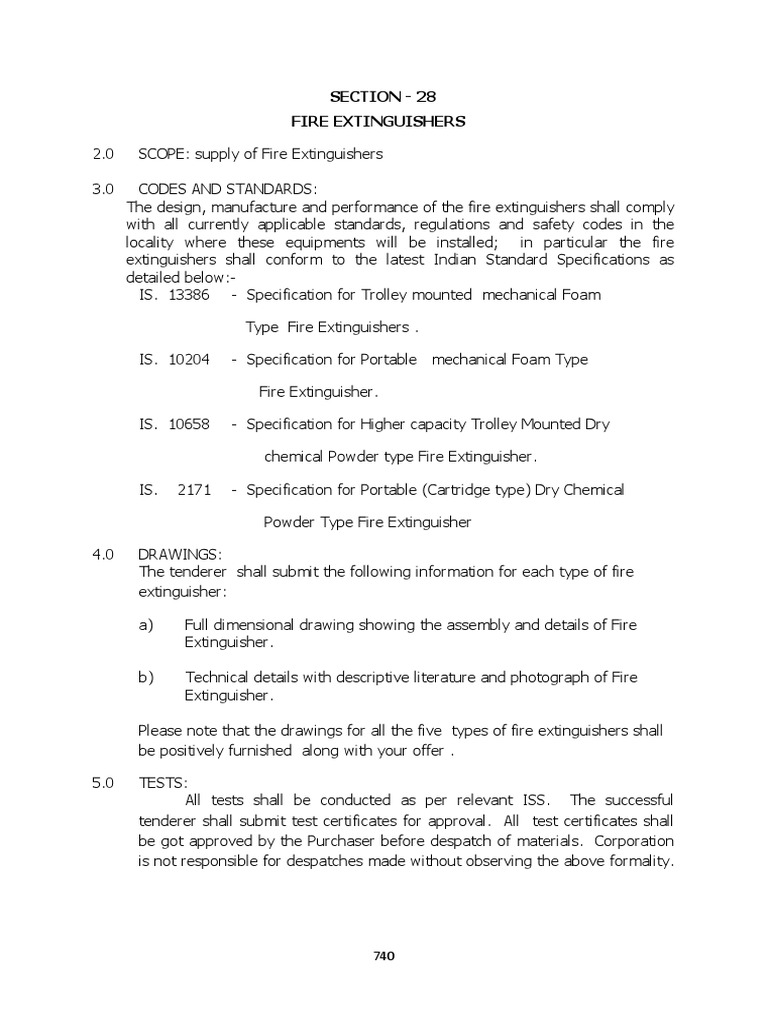 Fire Extinguishers Specification | PDF | Foam | Specification ...