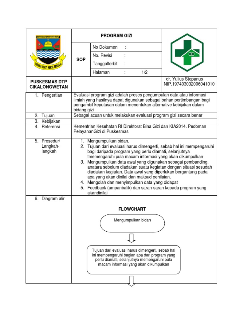 Sop Program Gizi | PDF