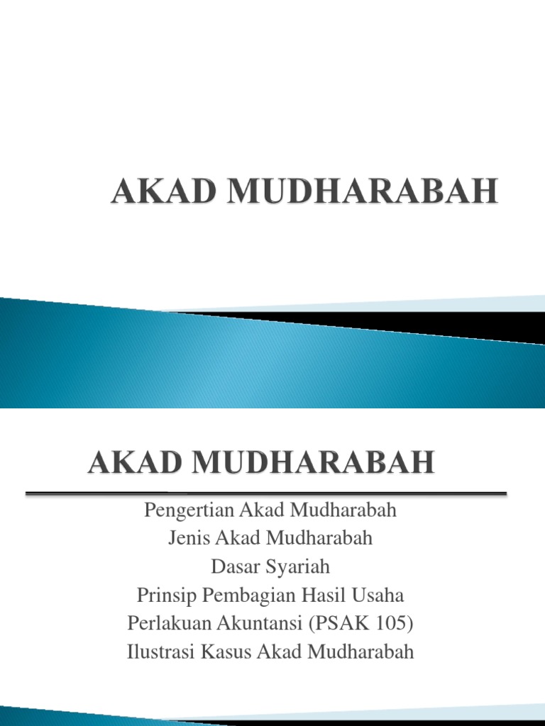 Akad Mudharabah PDF | PDF