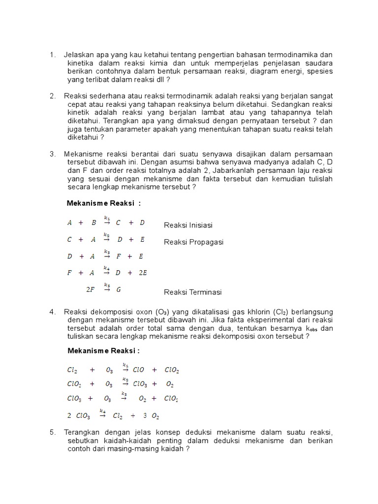 Reaksi Kimia: Termodinamika & Kinetika | PDF | Sains & Matematika | Teknologi & Rekayasa