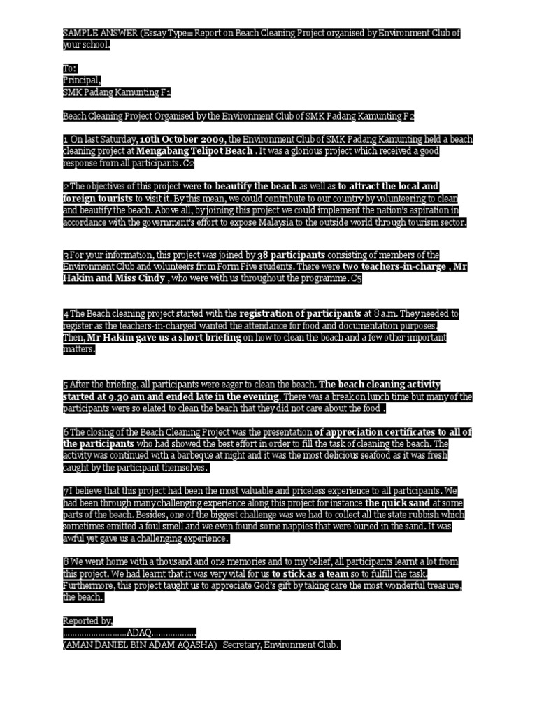 Report Beach Cleaning | PDF