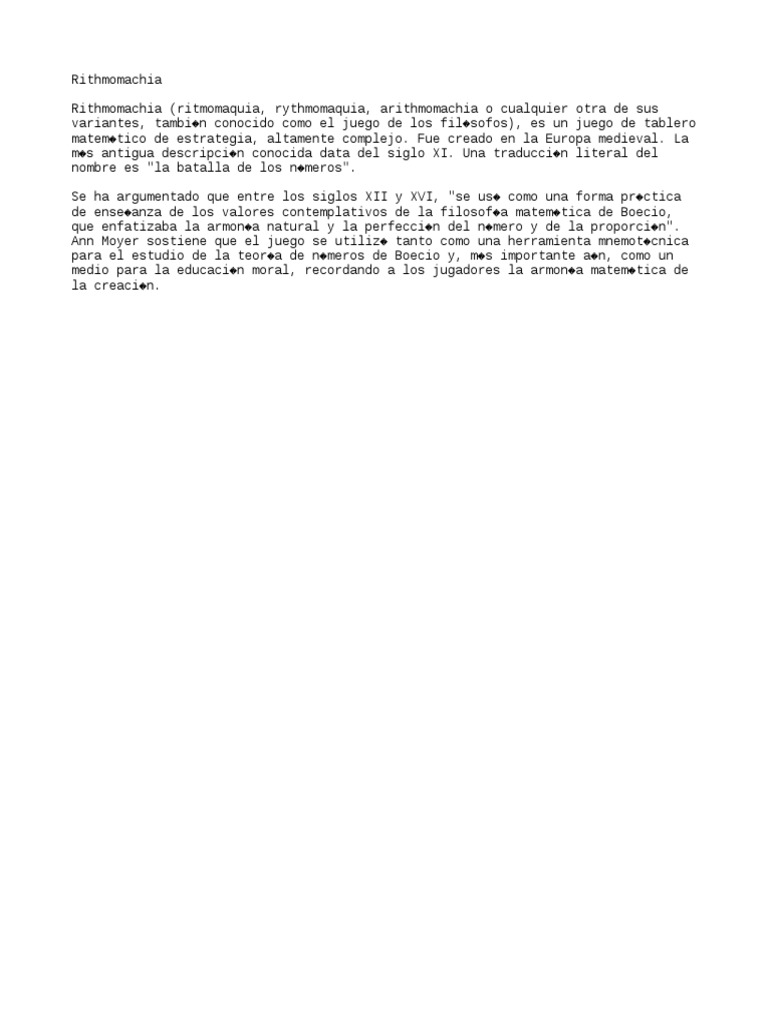 Rithmomachia: Juego de Estrategia Matemática | PDF | Clásicos