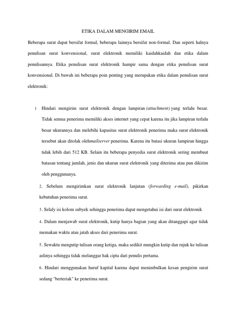 Etika Dalam Mengirim Email | PDF