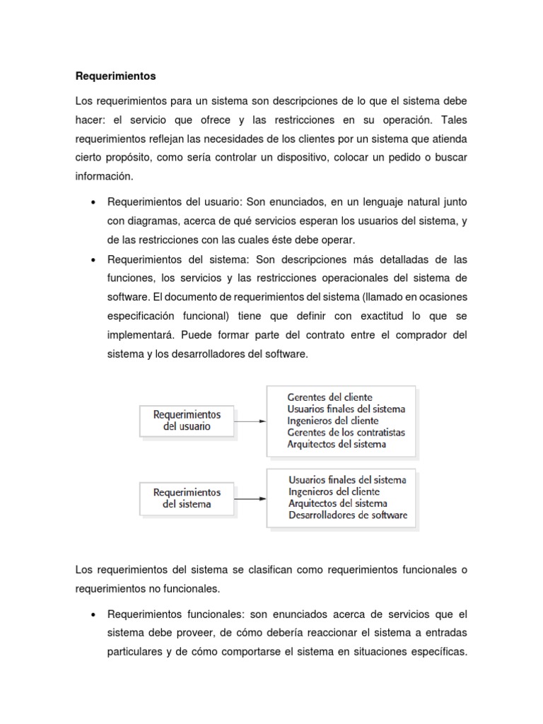 Requerimientos de Software | PDF | Usuario (informática) | Software