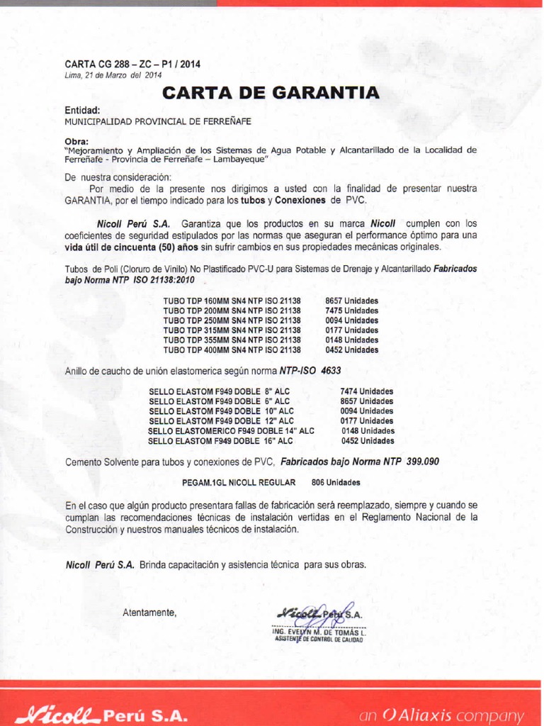 Carta de Garantia | PDF Carta de Garantia | PDF