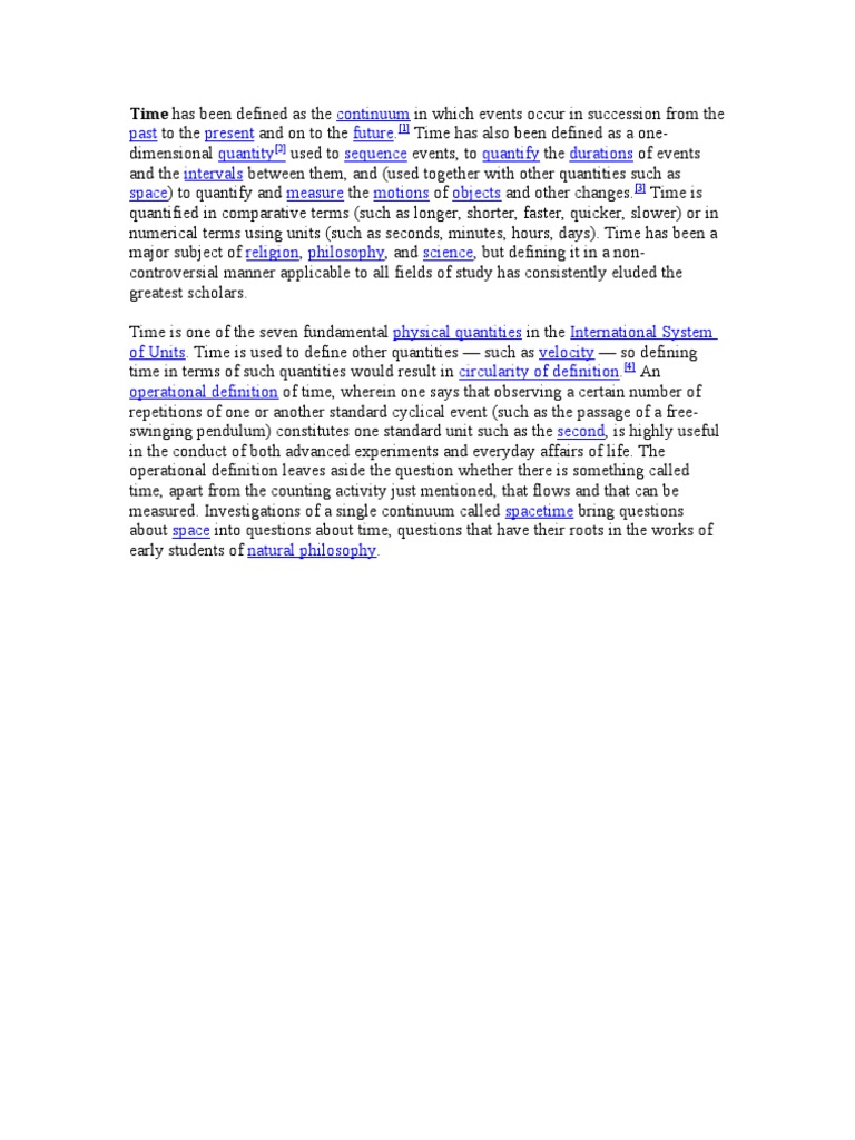 Time | PDF | Social Science
