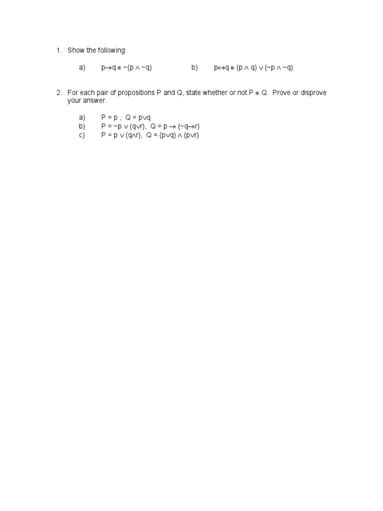 Conditional Proposition Exercise | PDF