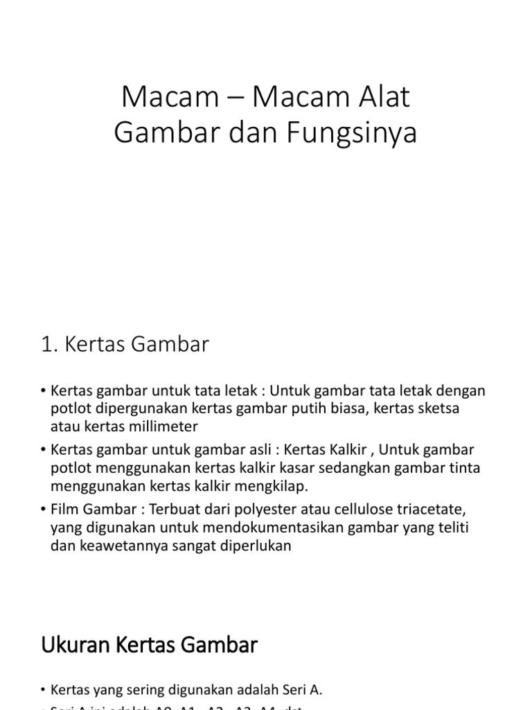 Macam - Macam Alat Gambar Dan Fungsinya | PDF