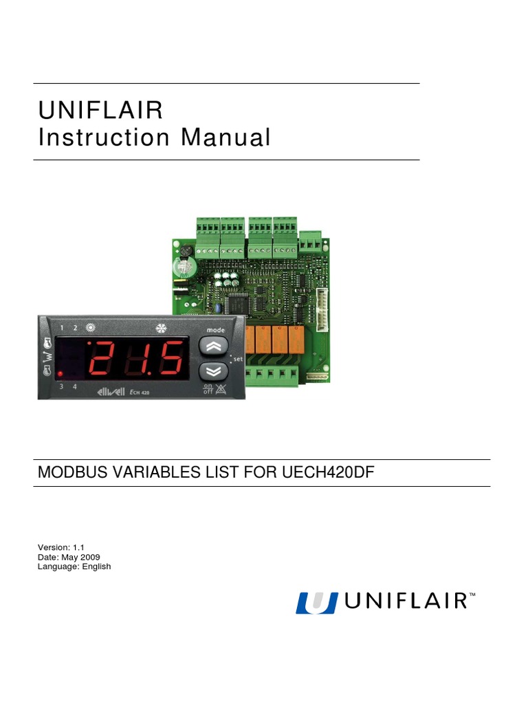 UNIFLAIR Modbus InstructionManual | PDF | Computer Network | Computer Data
