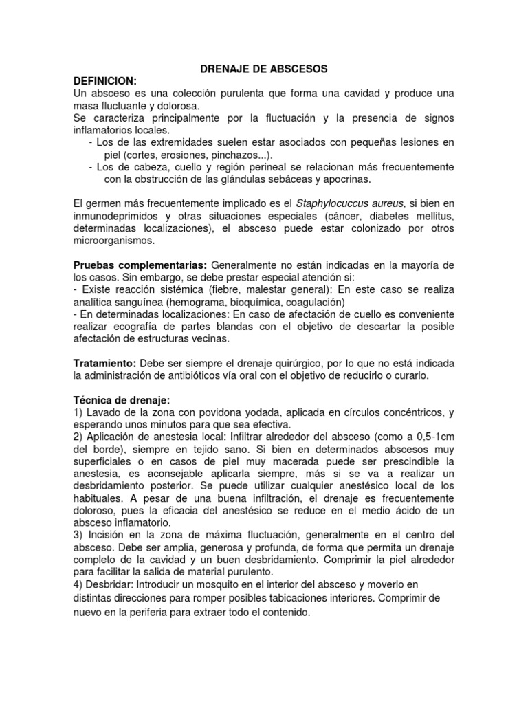 Drenaje de Absceso | PDF | Especialidades Medicas | Medicina