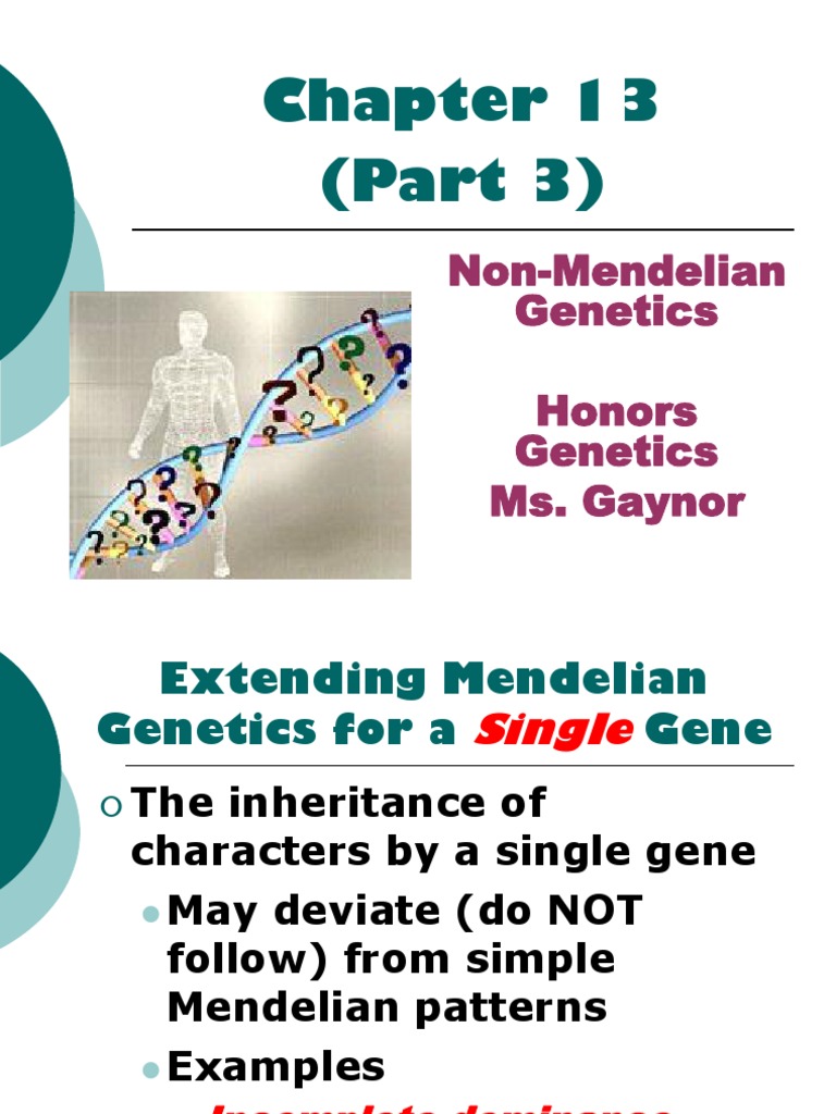 Non Mendelian Genetics | PDF | Dominance (Genetics) | Allele