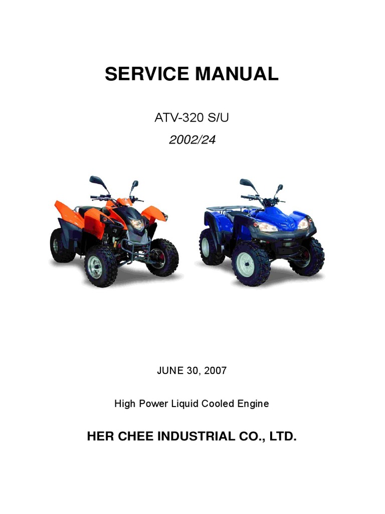 Adly ATV-320 Servicemanual | PDF | Cylinder (Engine) | Piston