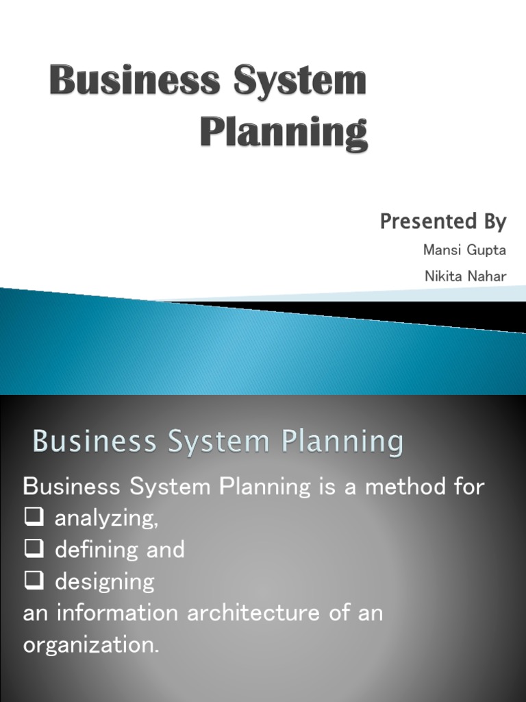 Business System Planning | PDF | Business Process | Accountability